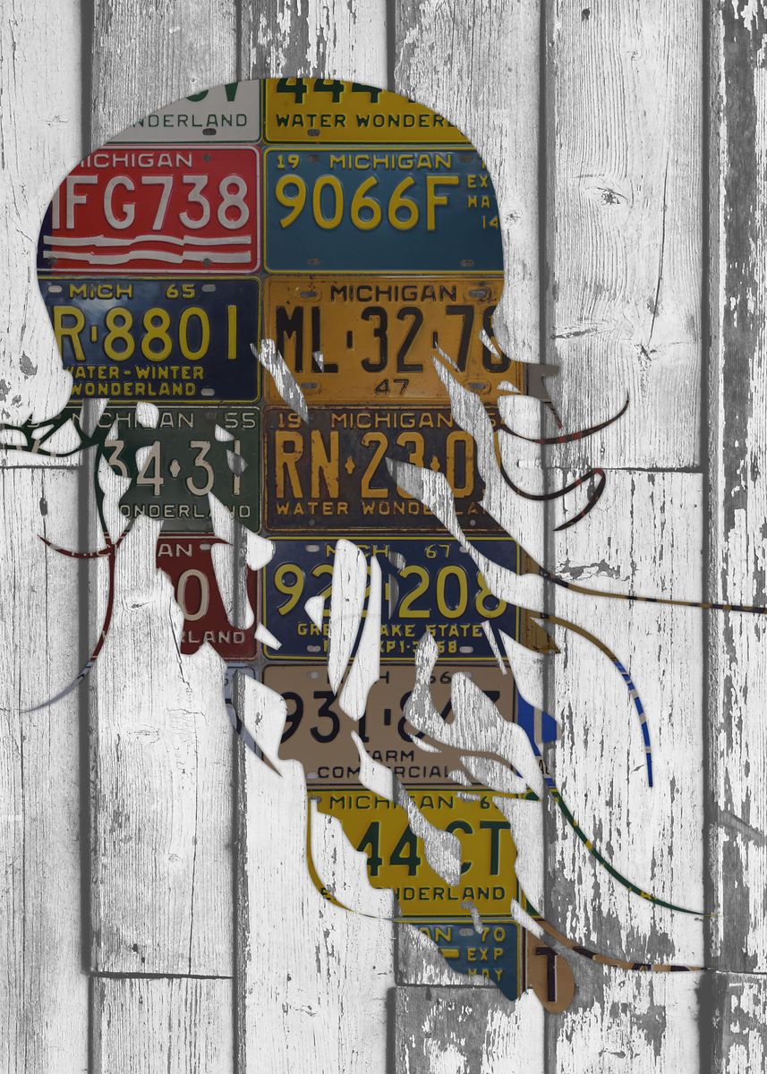 'Jellyfish License Plate' Poster by Design Turnpike | Displate