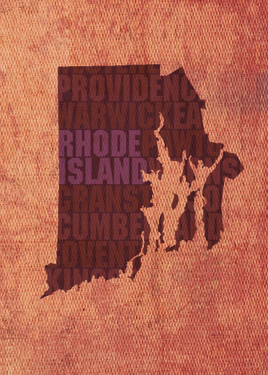 'Rhode Island State Words' Poster, picture, metal print, paint by ...