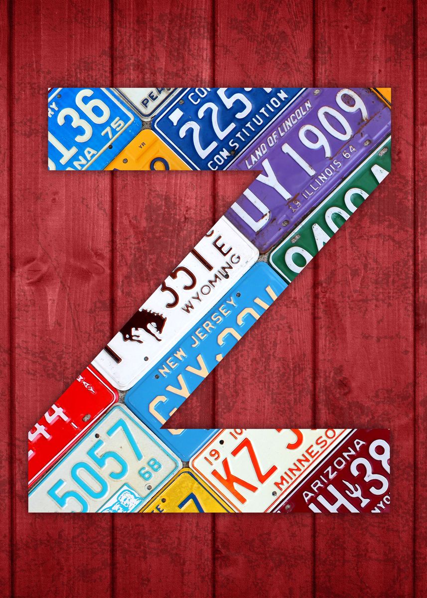 'License Plate Letter Z' Poster by Design Turnpike | Displate