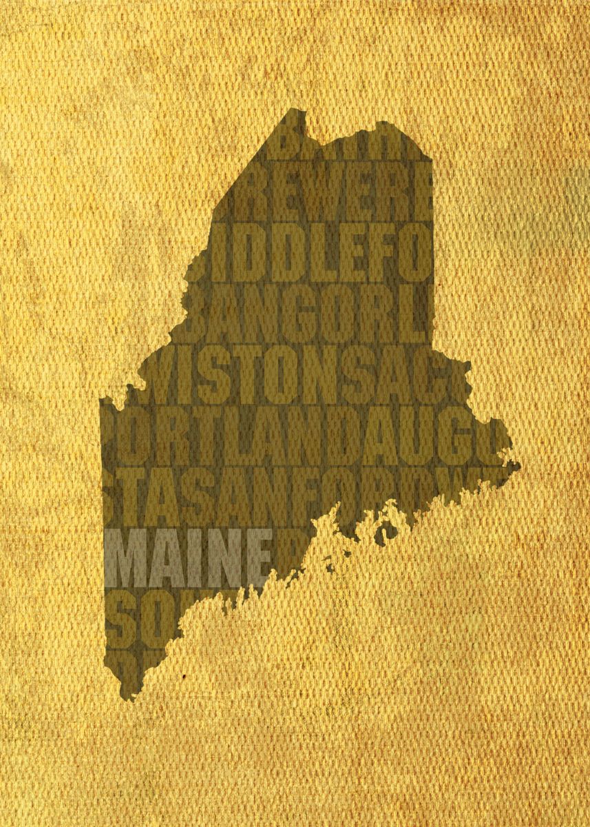 'Maine State Words' Poster by Design Turnpike | Displate