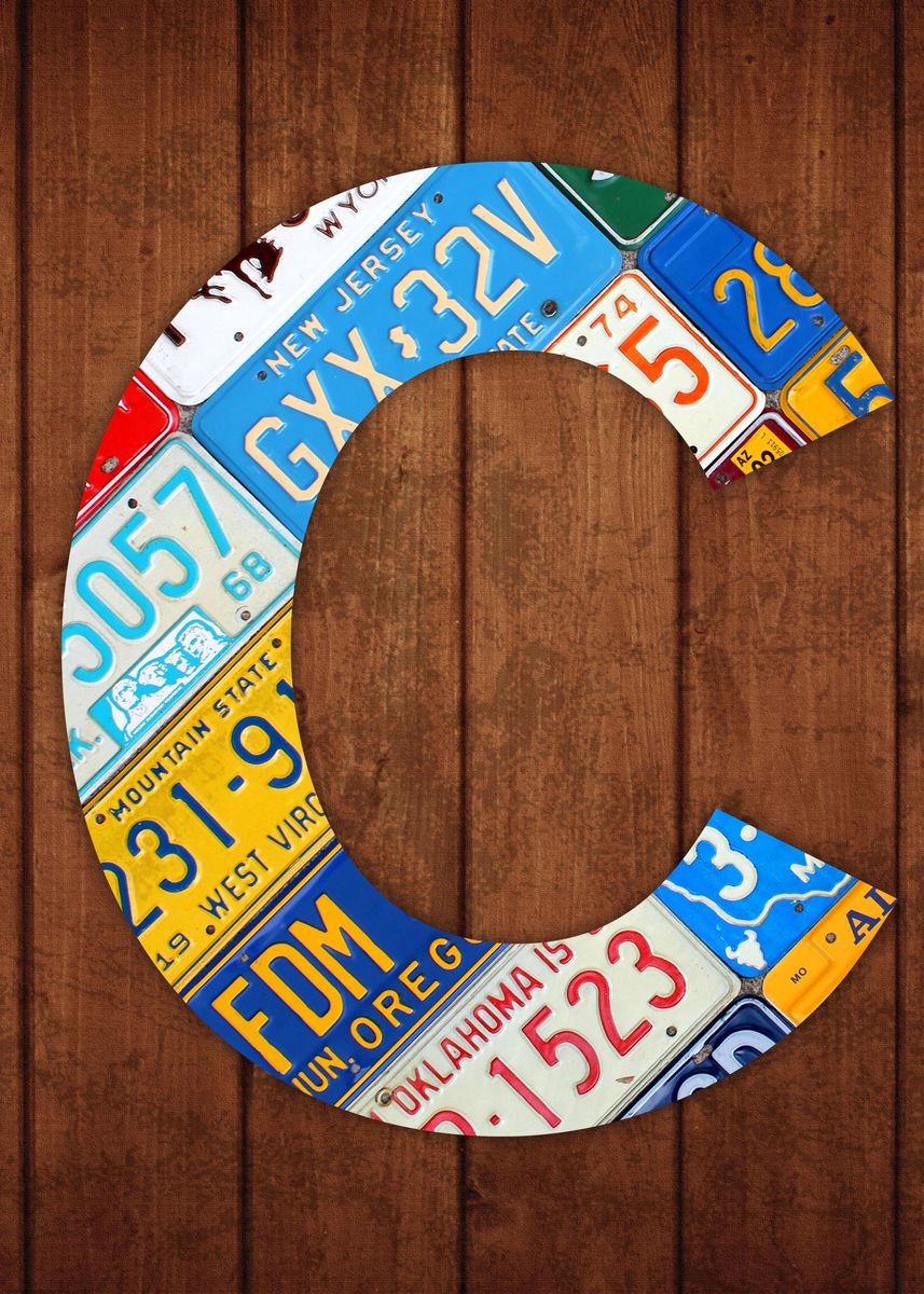 'License Plate Letter C' Poster, picture, metal print, paint by Design ...