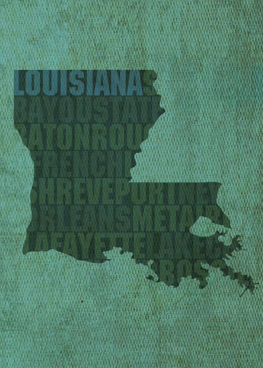'Louisiana State Words' Poster, picture, metal print, paint by Design ...
