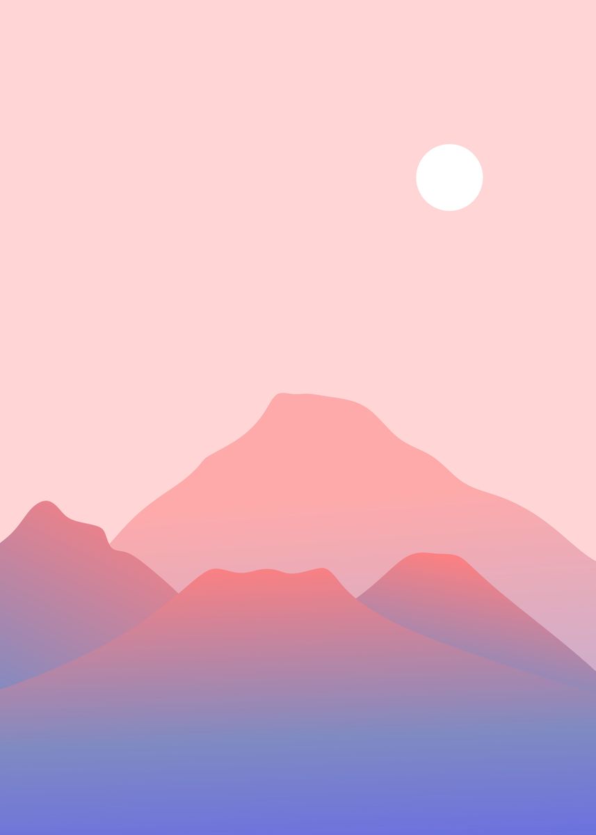 'pink landscape' Poster by Risang Pratama | Displate