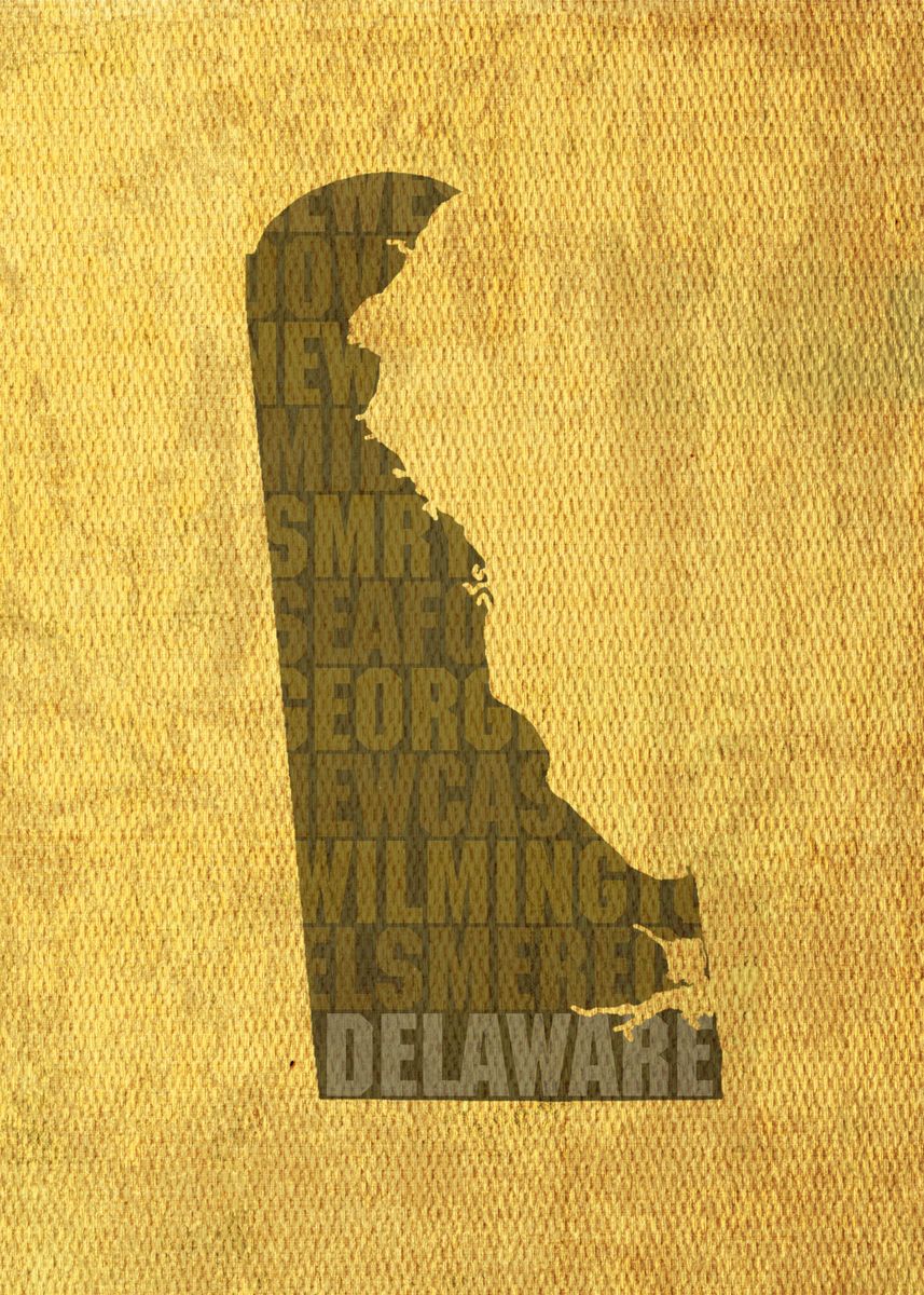 'Delaware State Words' Poster by Design Turnpike | Displate