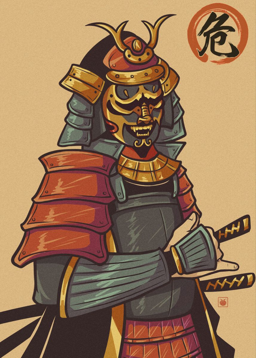 'Angry Samurai' Poster by KucingKecil Sofia | Displate