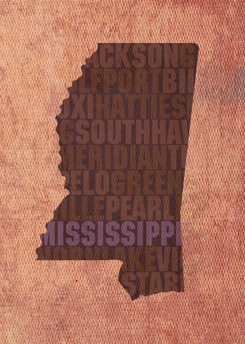'Mississippi State Words' Poster by Design Turnpike | Displate