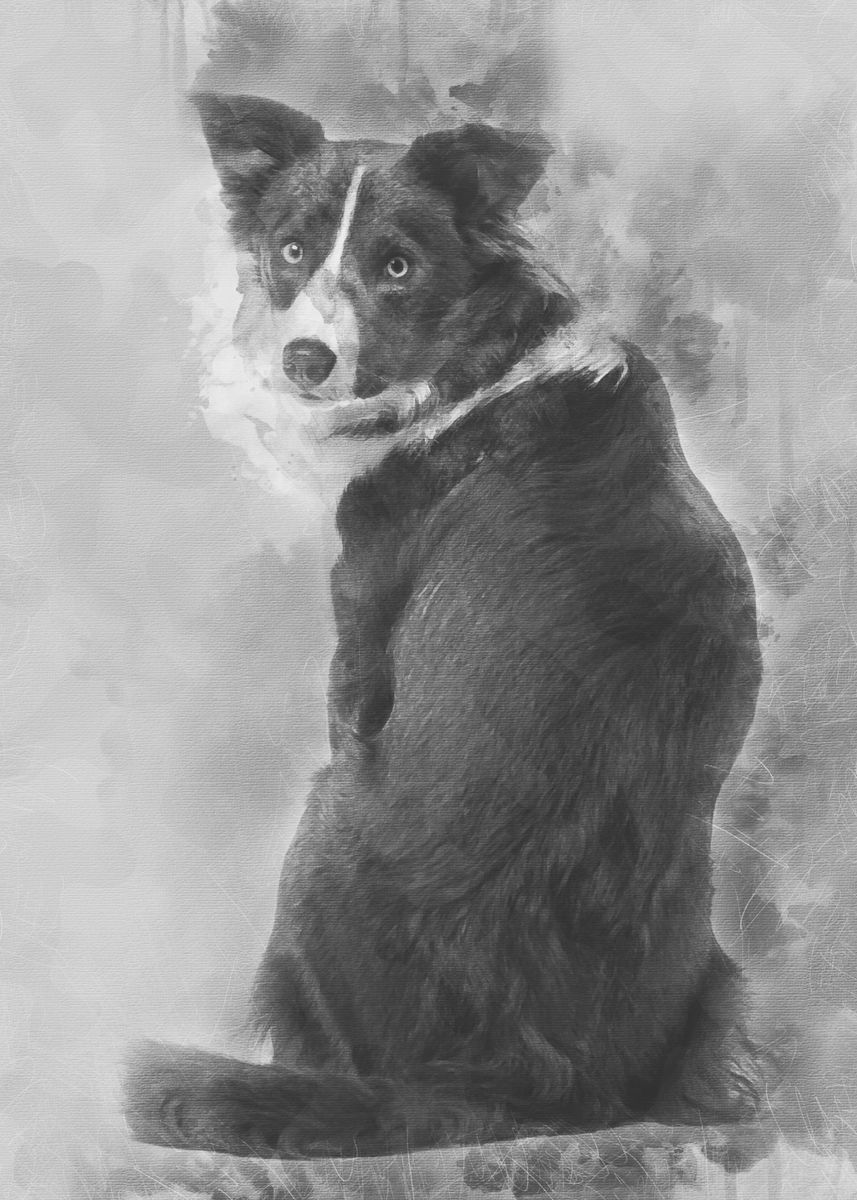 'Rear view of a Border Coll' Poster by Noahs Ark | Displate