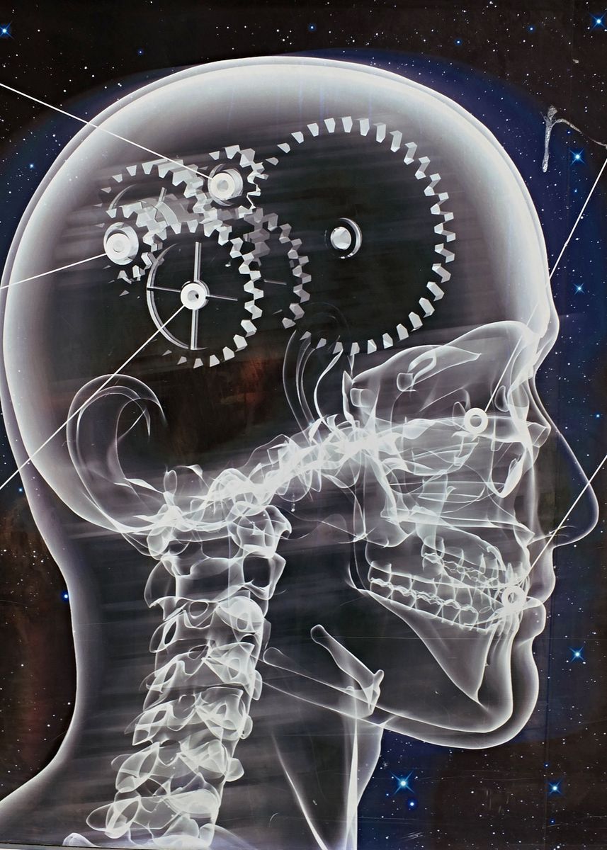 'Modern technology Skull' Poster, picture, metal print, paint by ...