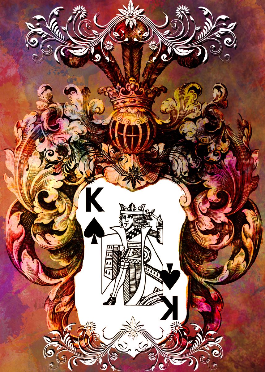 'Poker king color' Poster, picture, metal print, paint by JBJart ...