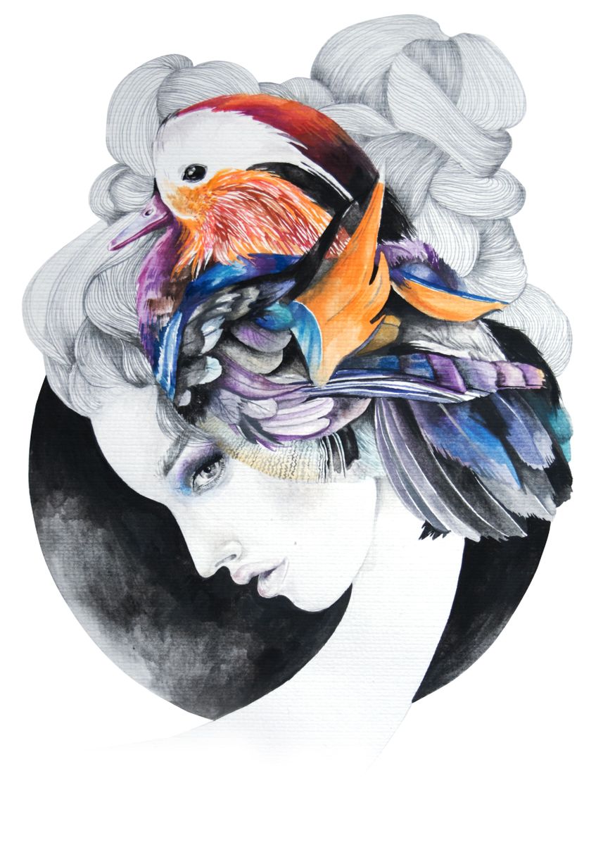 'Lady Mandarin' Poster, picture, metal print, paint by Evelin Demeter ...