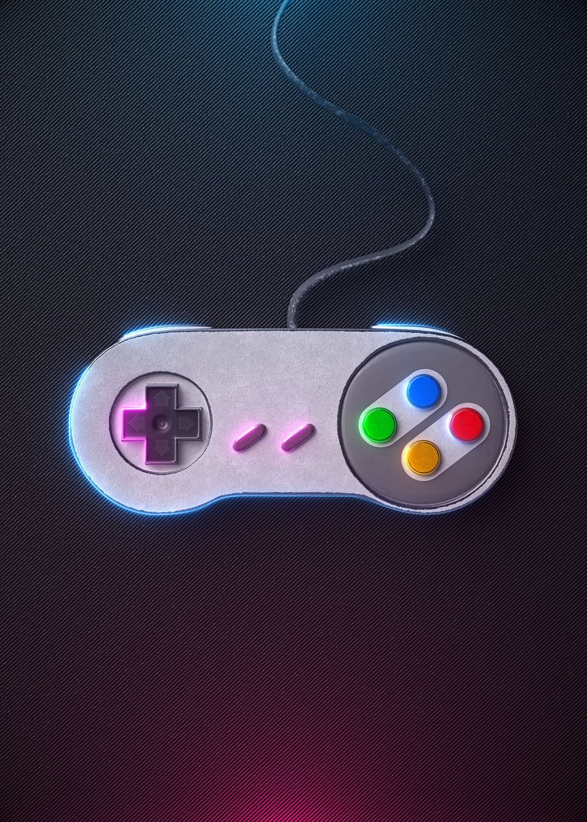 '3D J SNES controller ' Poster, picture, metal print, paint by Jose ...