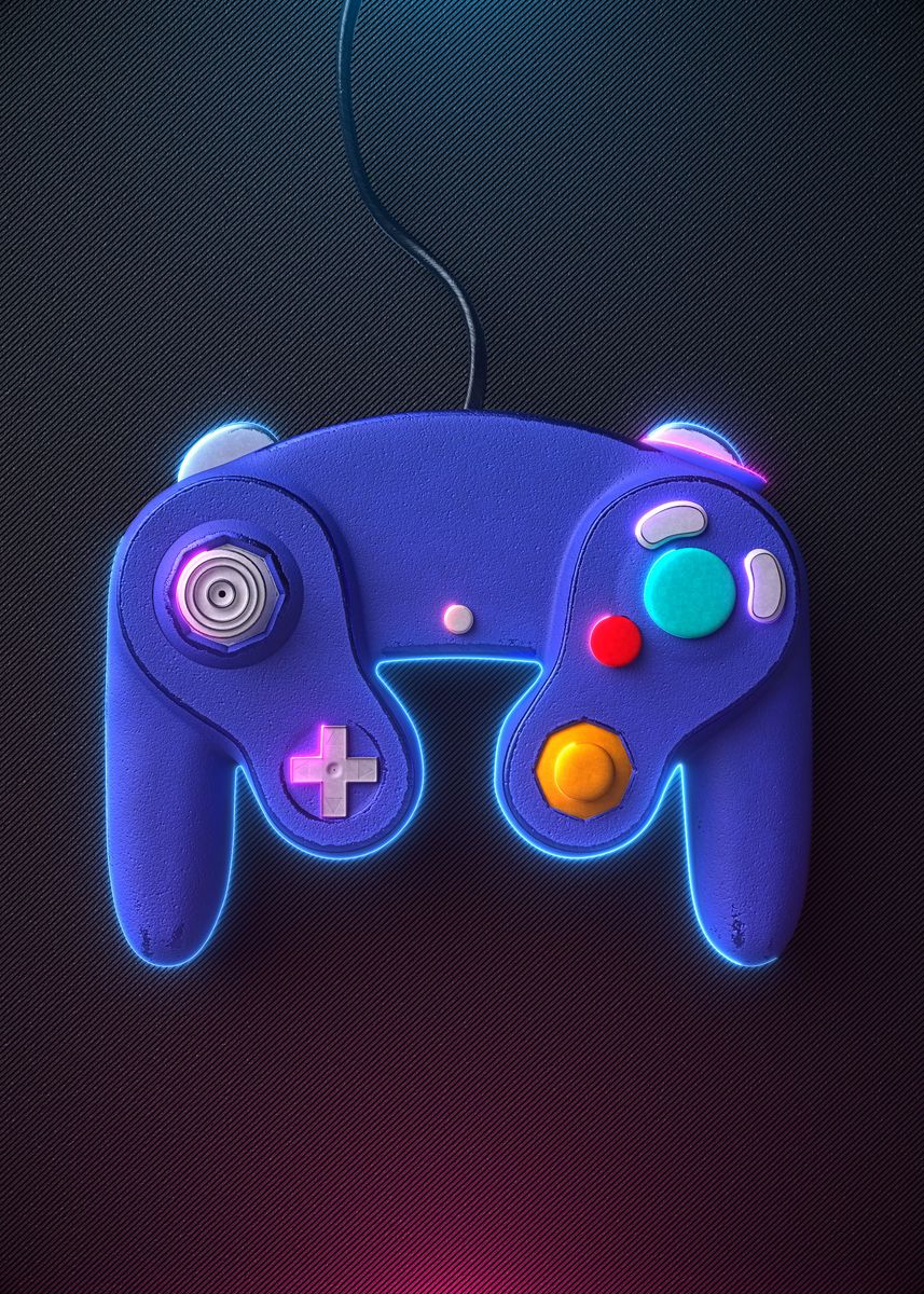 '3D N Gamecube controller ' Poster, picture, metal print, paint by Jose ...