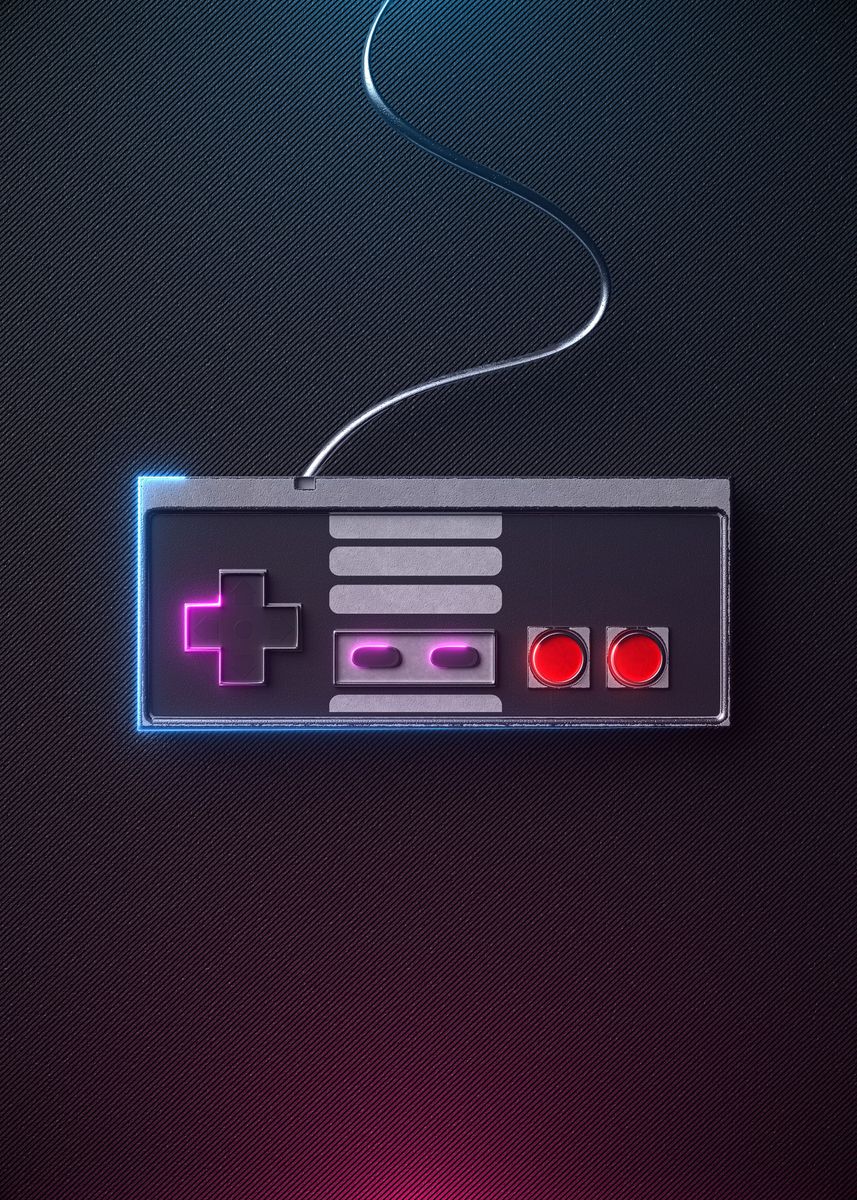 '3D NES controller ' Poster, picture, metal print, paint by Jose ...