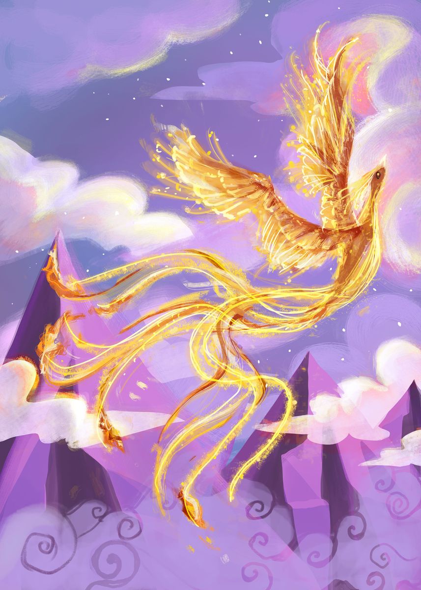 'The Phoenyx reborn' Poster, picture, metal print, paint by Paola Abril ...