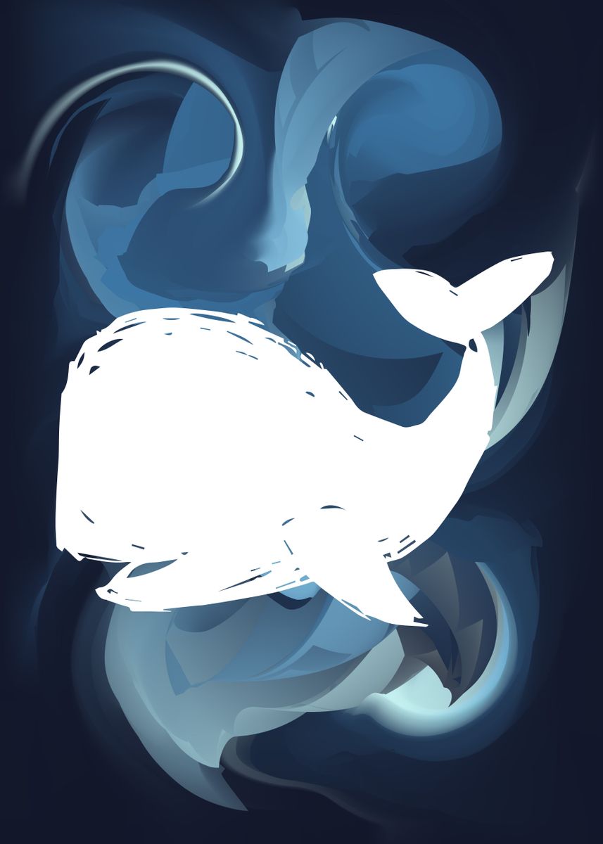 'Whale Abstract Painting' Poster by Maricris M | Displate