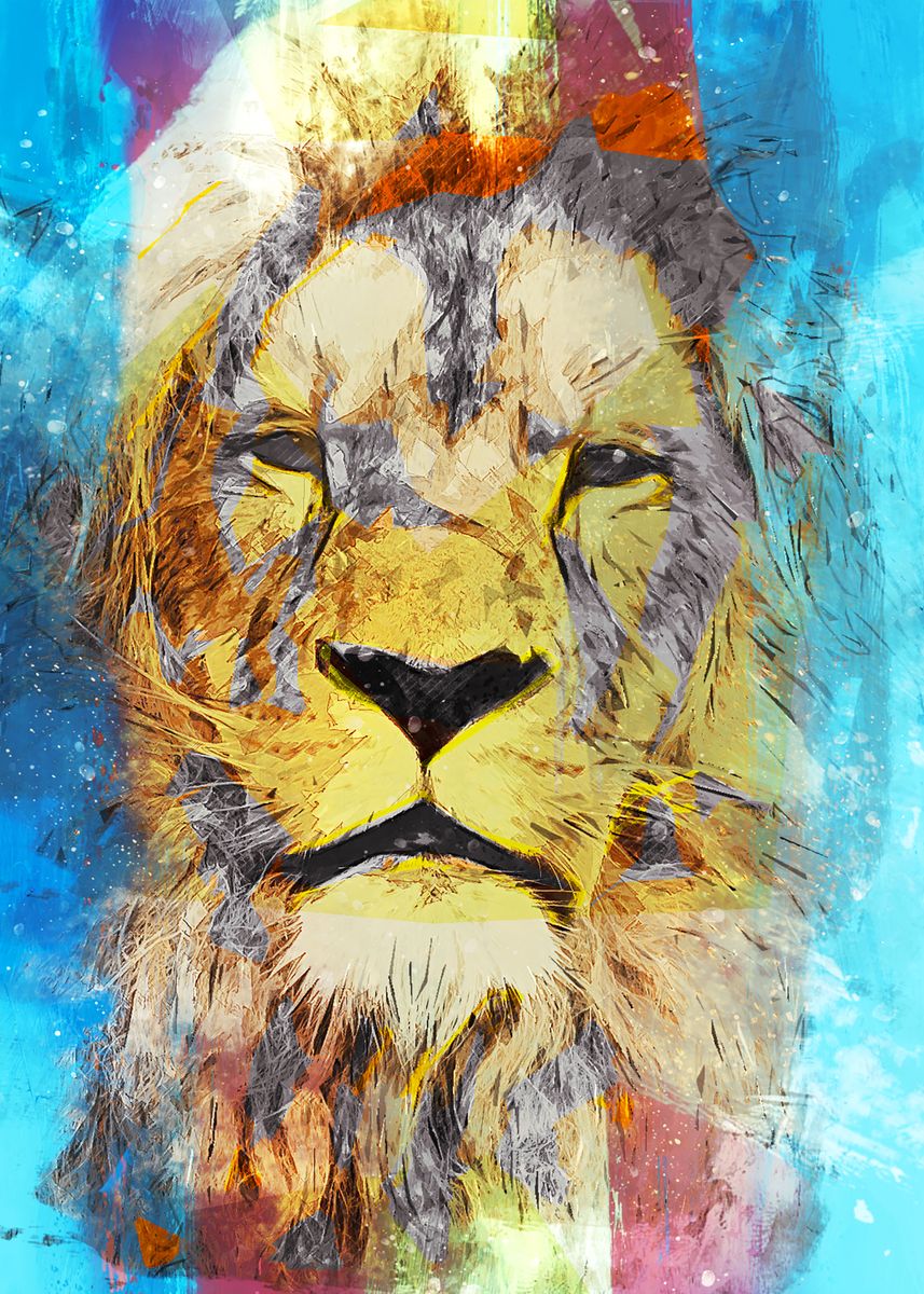 'Lion' Poster by JBJart Justyna Jaszke | Displate