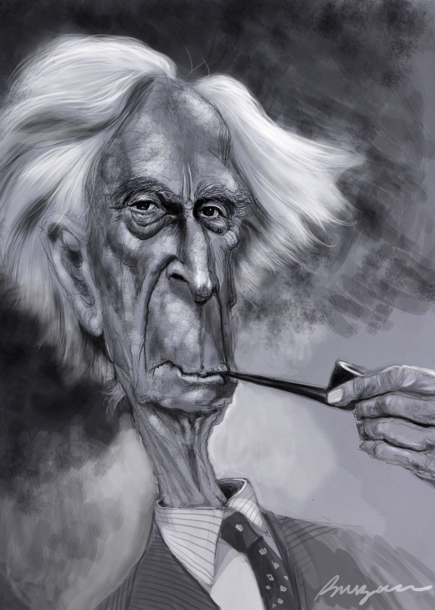 'Bertrand Russell caricatur' Poster by Jonilson Bruzaca | Displate