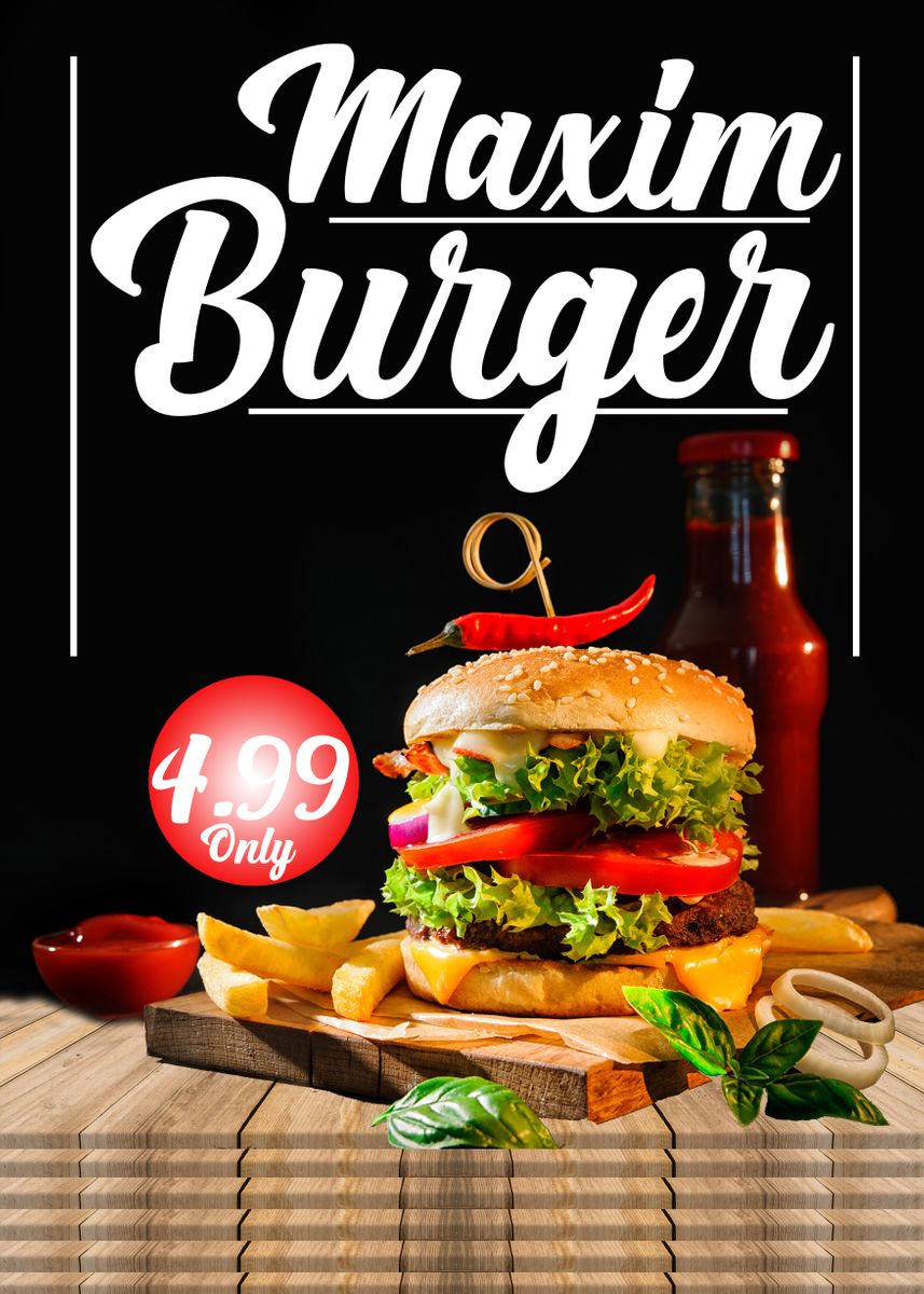 'Maxim Burger' Poster by Bogdan B | Displate