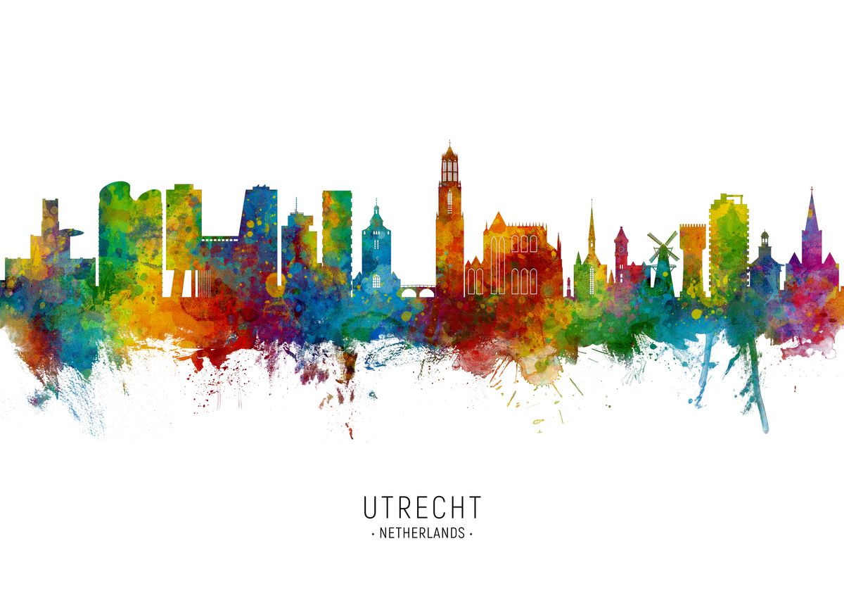 'Utrecht Skyline' Poster by Michael Tompsett | Displate