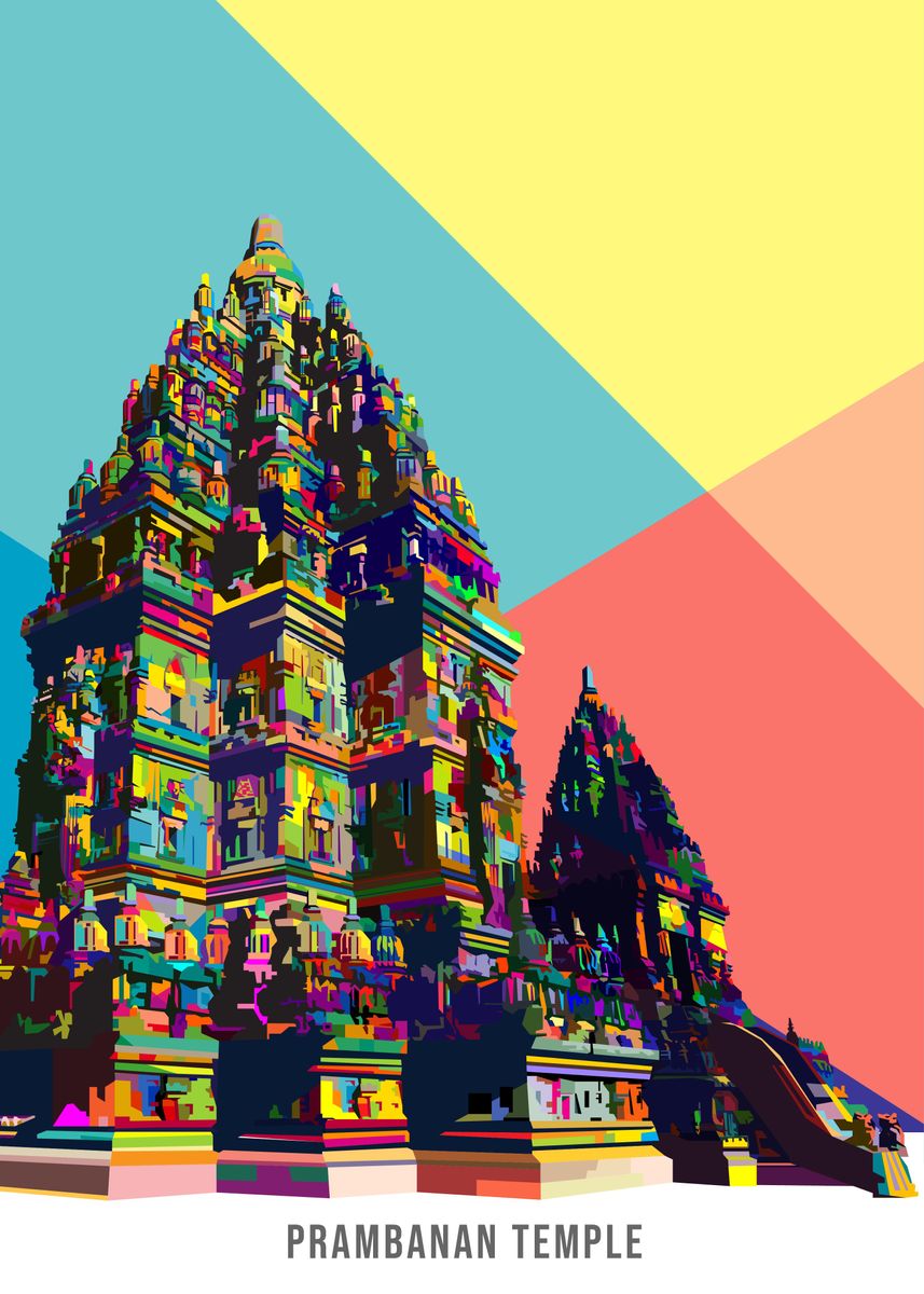 'Colorful Prambanan Temple' Poster by | Displate