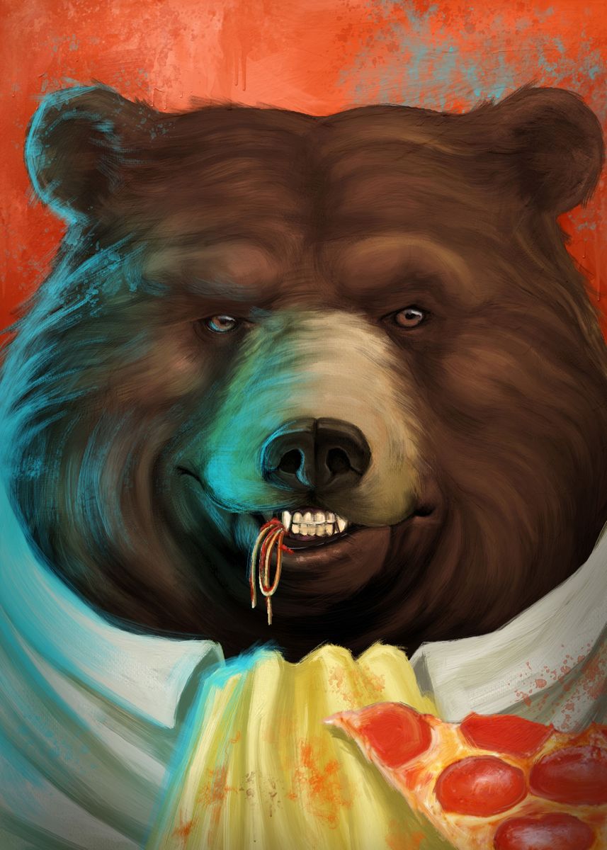 'Glutton Bear' Poster, picture, metal print, paint by 5c81060cb0466 ...