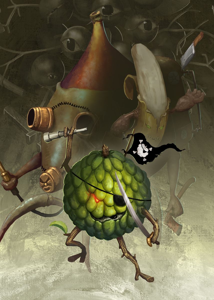 'Fruit Monsters' Poster, picture, metal print, paint by ndolop studio ...