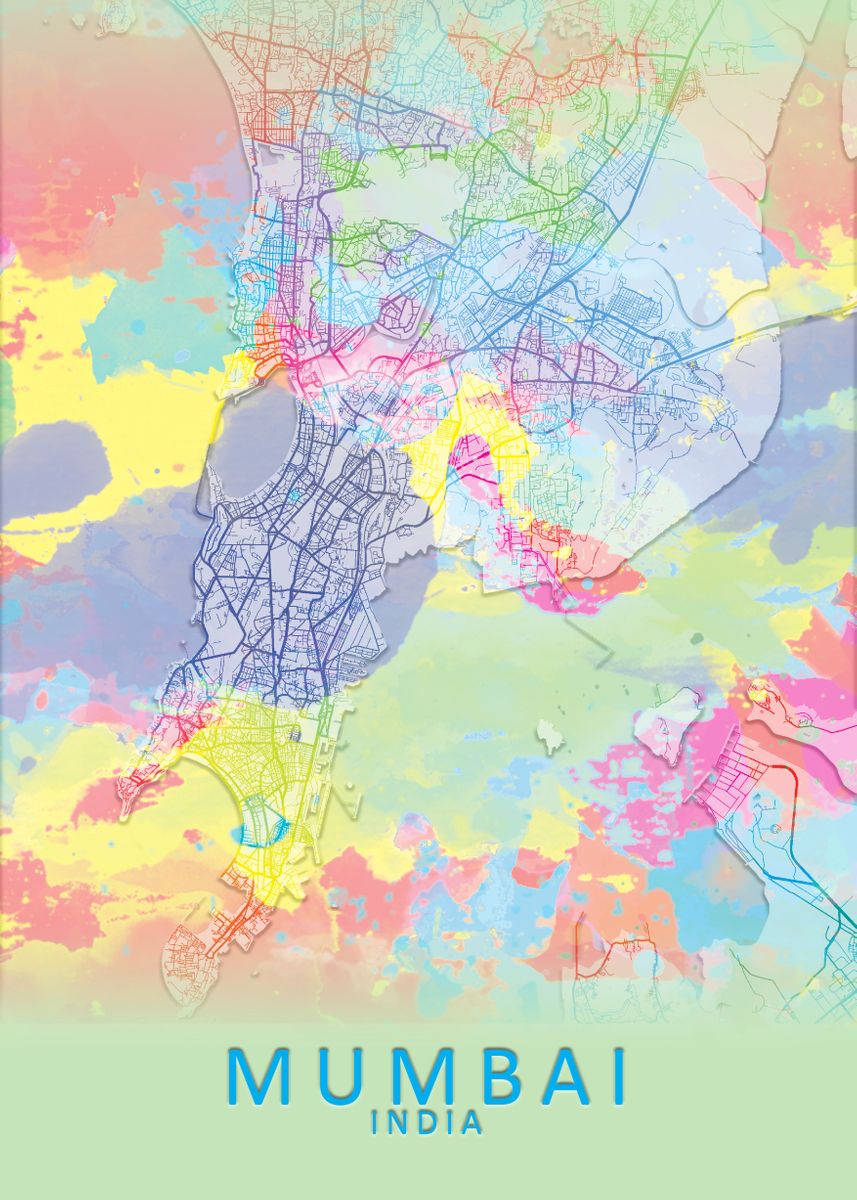 'Mumbai Colour Splash City ' Poster, picture, metal print, paint by ...