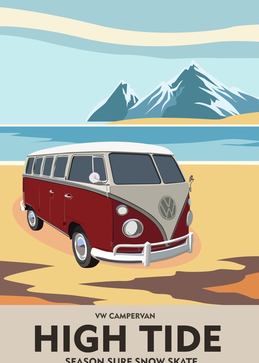 'High Tide Vintage Poster' Poster by Jude Beavis | Displate