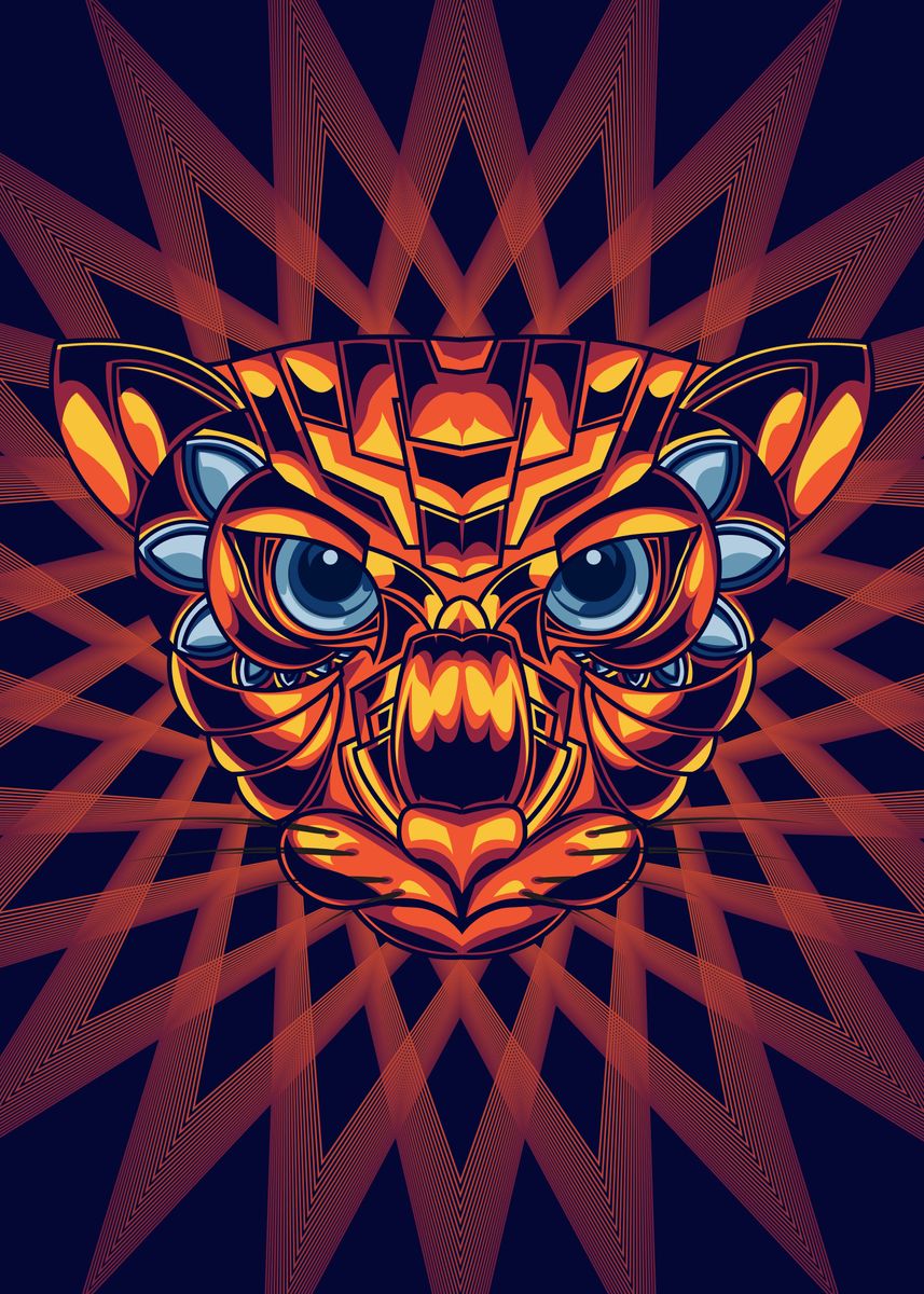 'Mythical Golden Cat' Poster by Dwi Krisdiantoro | Displate
