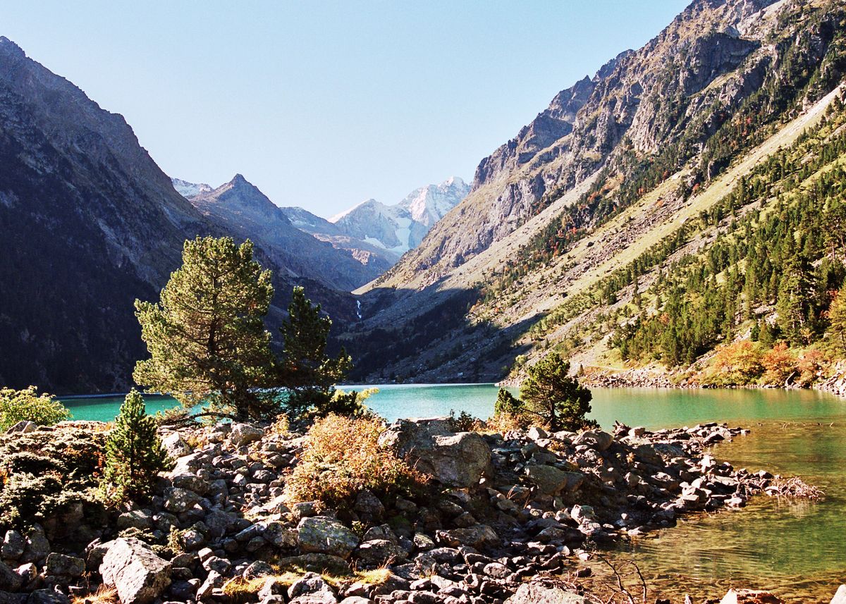 'Pyrenees Lake 6' Poster by Andrew Warner | Displate