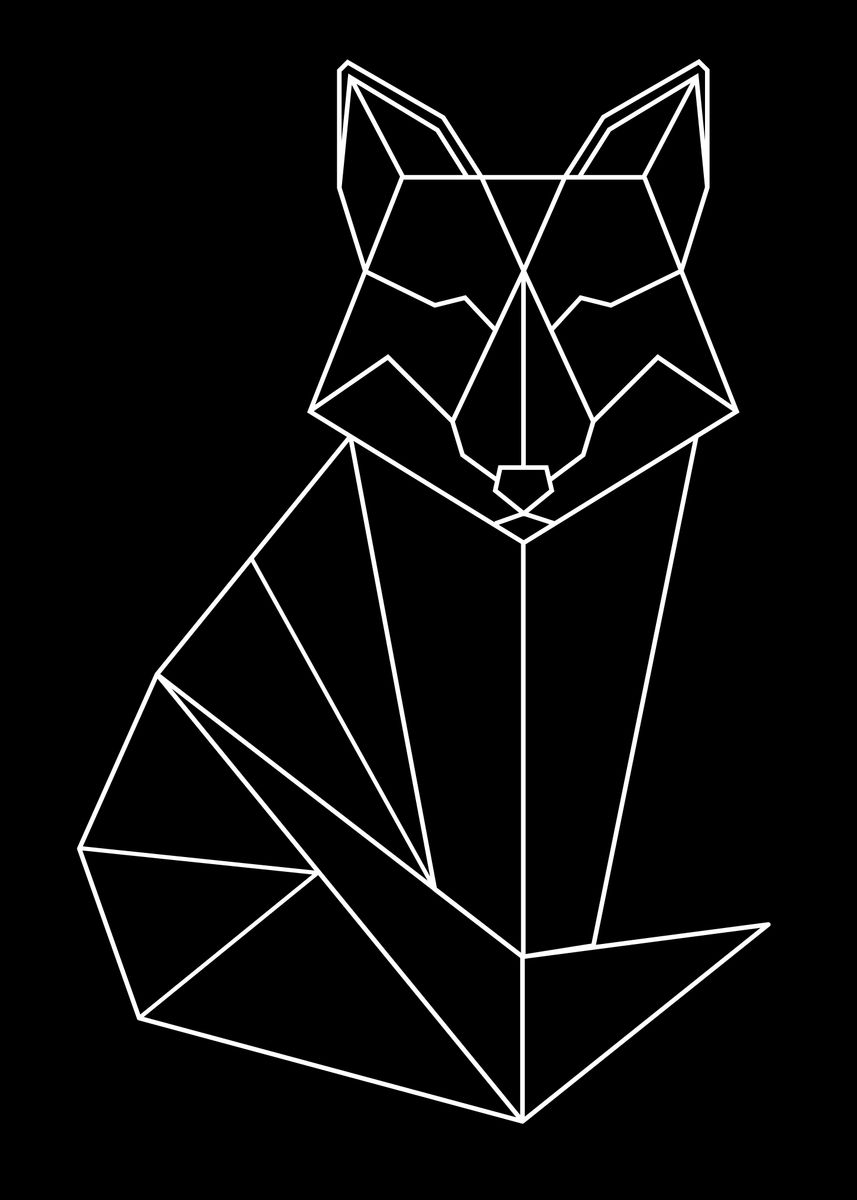 'linear wolf' Poster, picture, metal print, paint by farid faizal ...