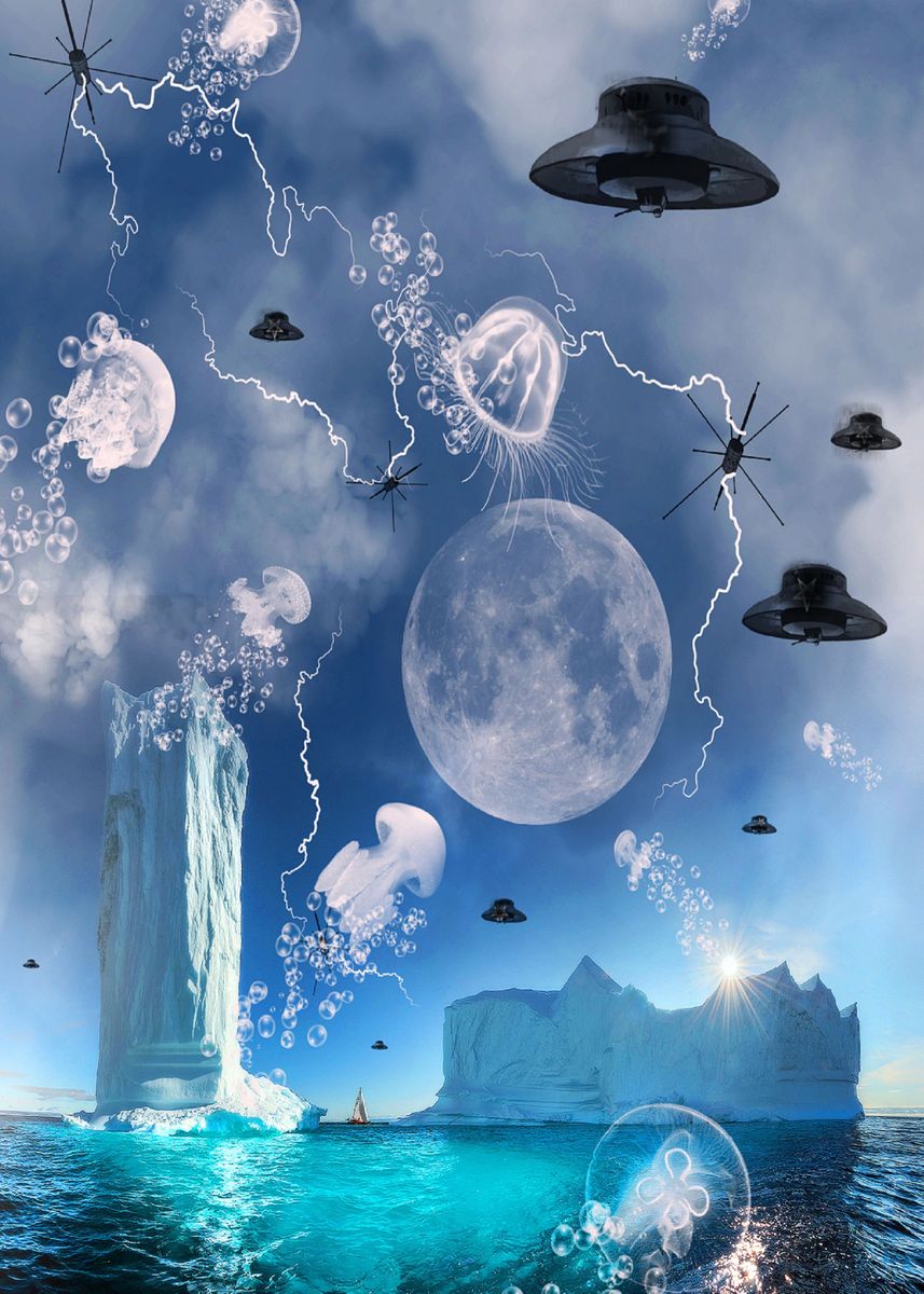 'Antarctic Alien Landscape' Poster, picture, metal print, paint by ...