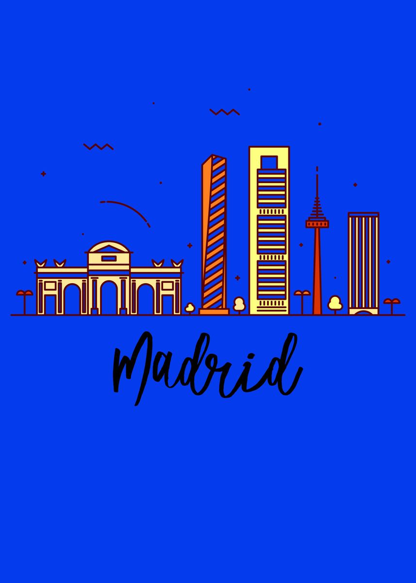 'Madrid Pop City' Poster, picture, metal print, paint by Bebi Chic ...