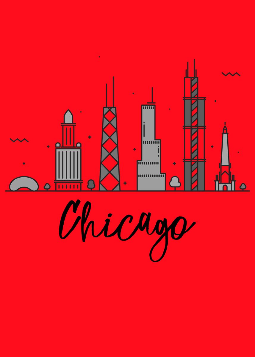 'Chicago Pop City' Poster by Bebi Chic | Displate