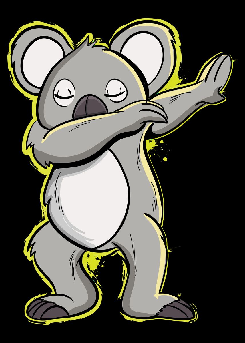 'Koala Bear Dabbing Dab' Poster, picture, metal print, paint by ...