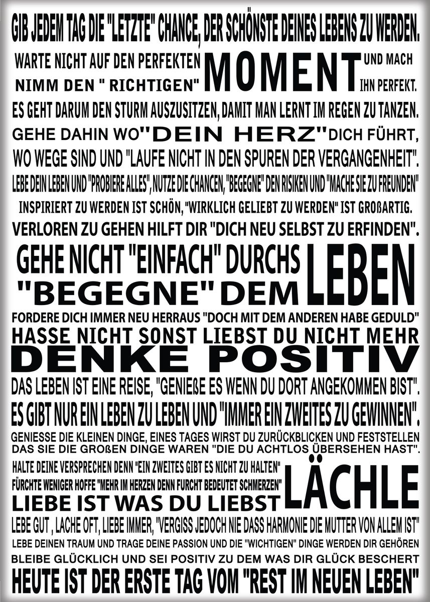 'Denk Positiv' Poster, picture, metal print, paint by Rob D Sloth ...