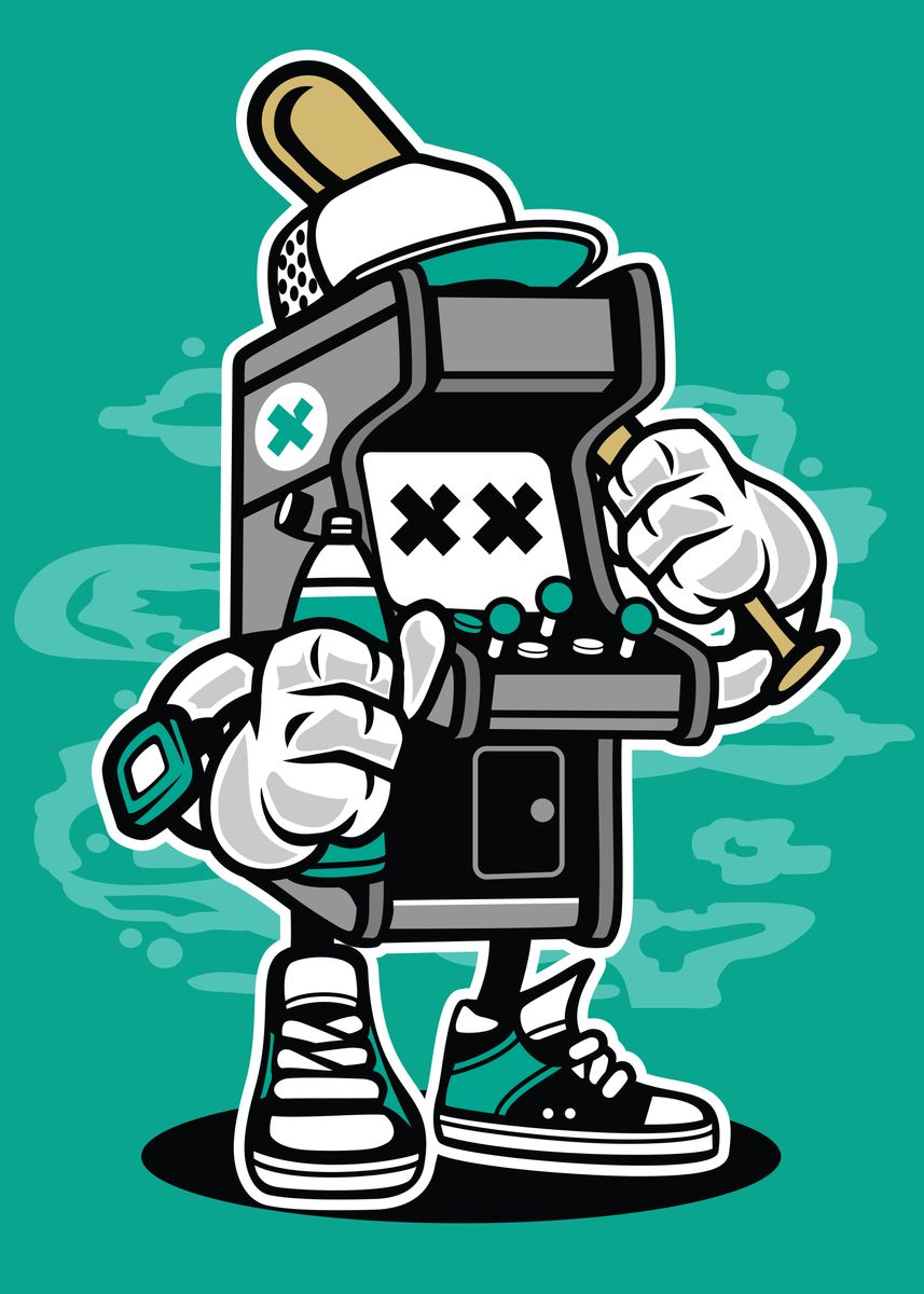 'Arcade Beat Down ' Poster, picture, metal print, paint by Chris ...