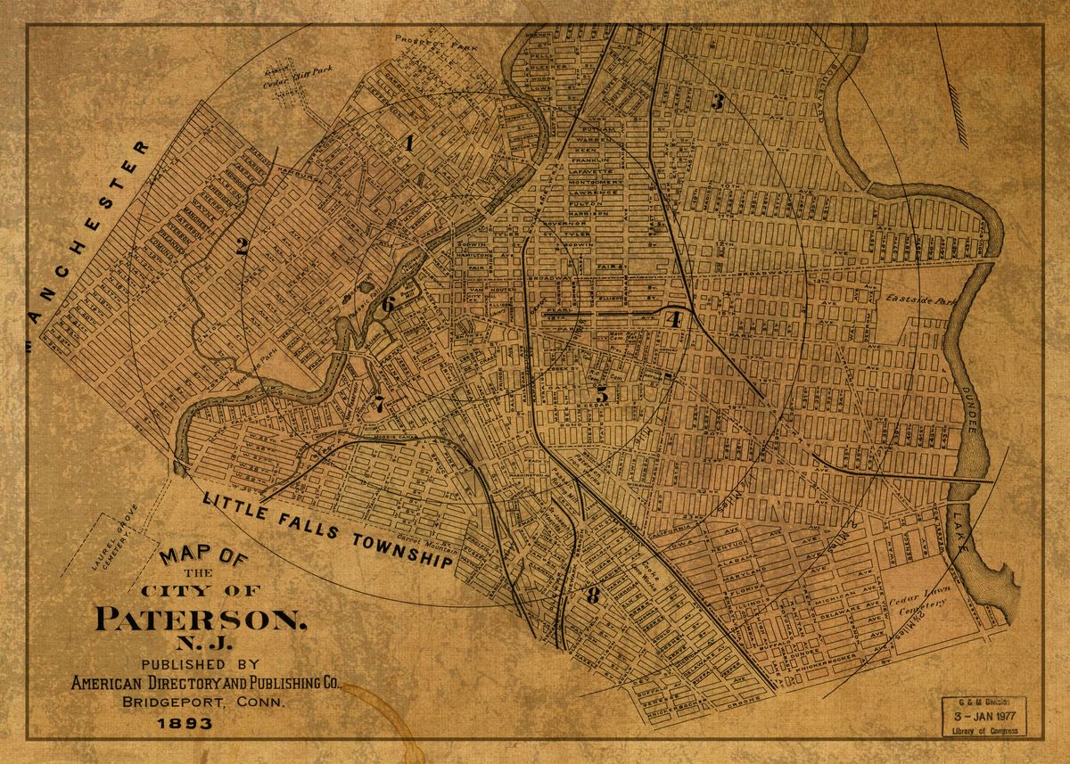 'Paterson New Jersey Map' Poster by Design Turnpike | Displate