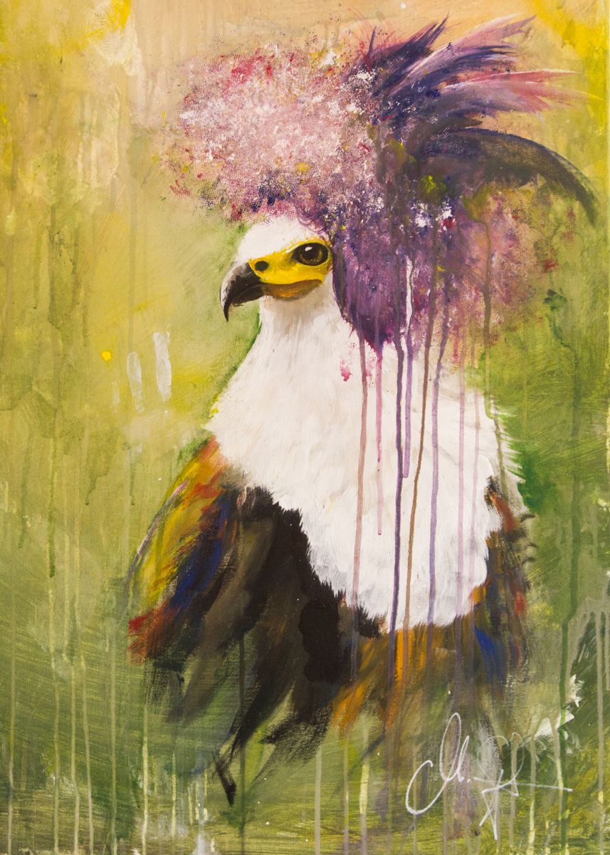 'Handsome Eagle' Poster, picture, metal print, paint by Michaela Spatz ...