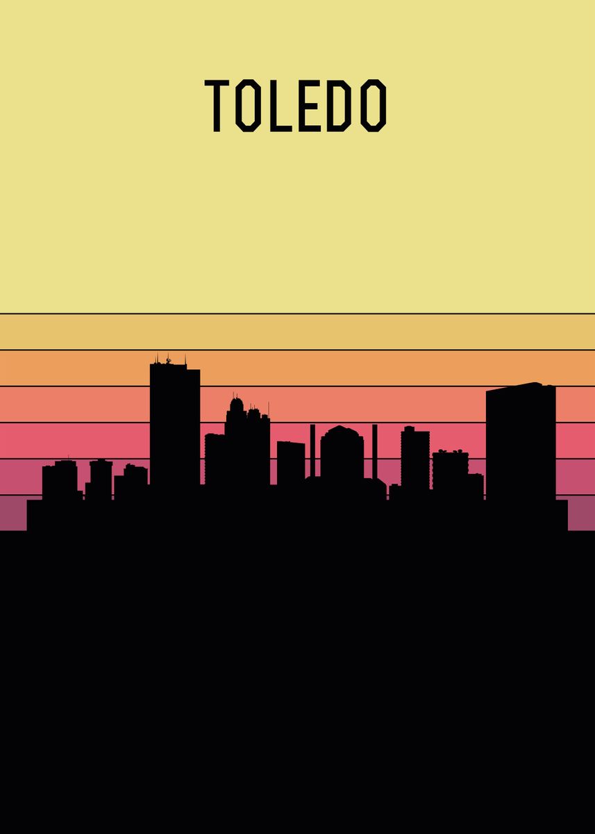 'Toledo Skyline' Poster, picture, metal print, paint by Sven Horn ...