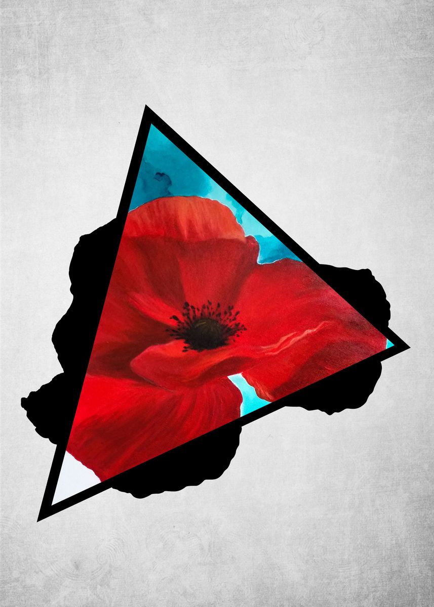 'Poppy Feels Triangle' Poster, picture, metal print, paint by Kaisa ...
