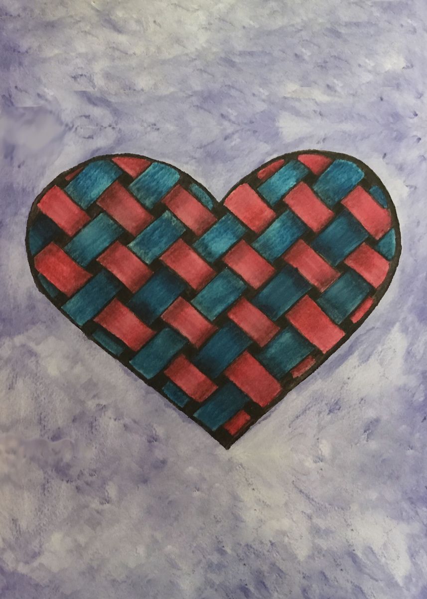 'Heart Weaving' Poster, picture, metal print, paint by Kat Sanders ...