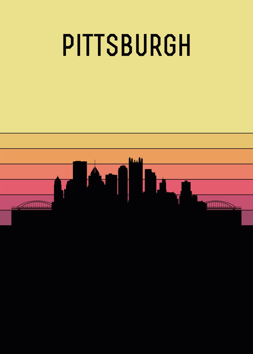 'Pittsburgh Skyline' Poster, picture, metal print, paint by Sven Horn ...