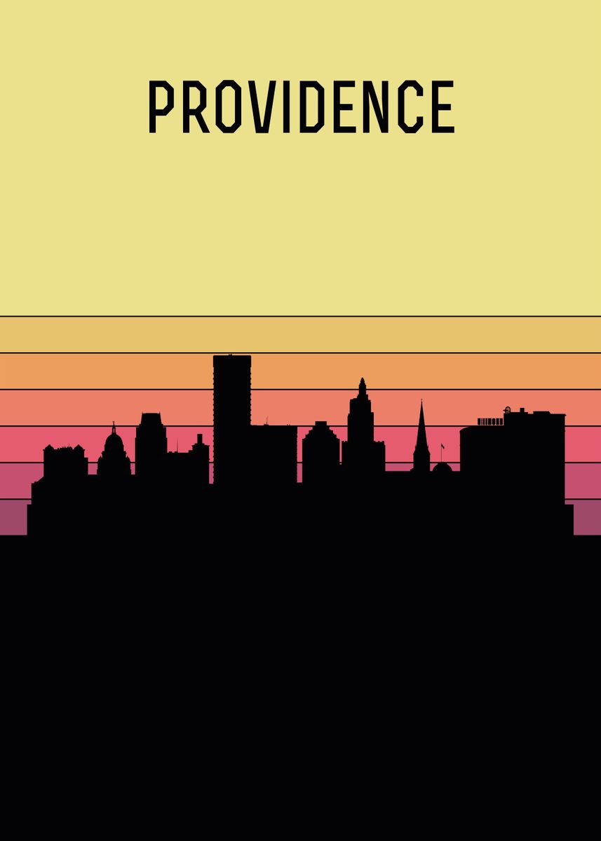 'Providence Skyline' Poster, picture, metal print, paint by Sven Horn ...