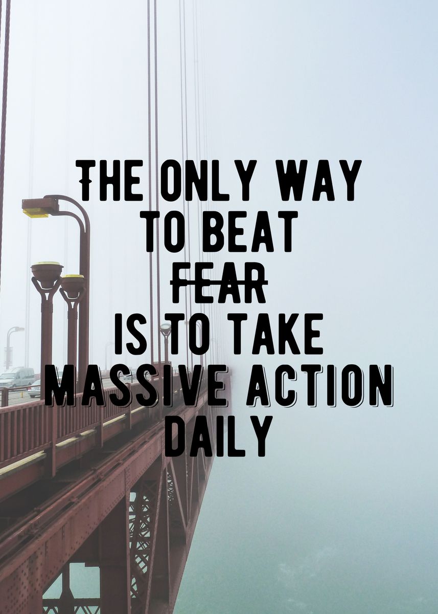 'Take Massive Action Quote' Poster, picture, metal print, paint by ...