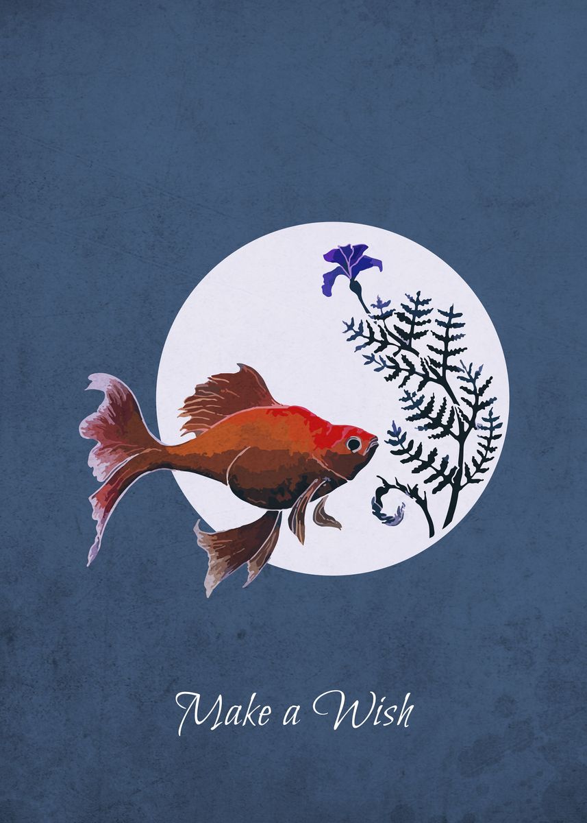 'Lucky goldfish design ' Poster, picture, metal print, paint by Awu Art ...