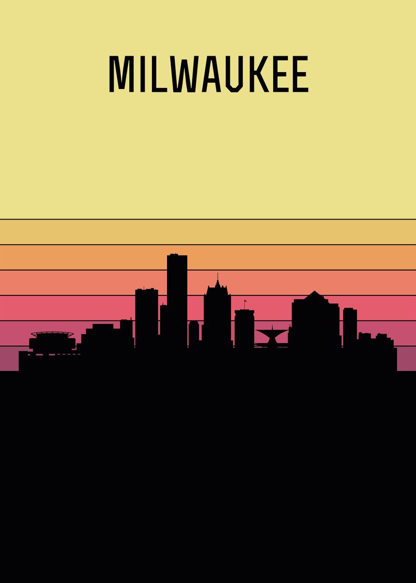 'Milwaukee Skyline' Poster by Sven Horn | Displate