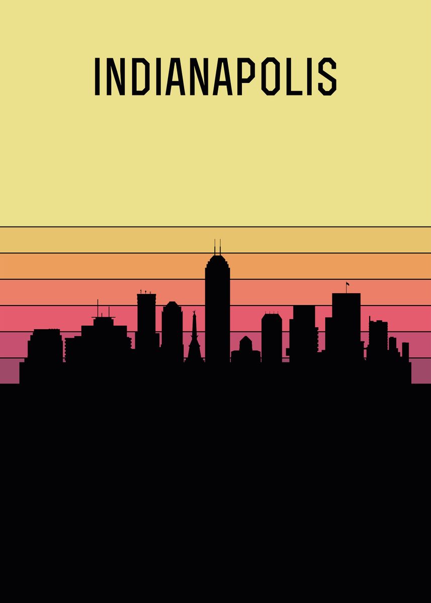 'Indianapolis Skyline' Poster, picture, metal print, paint by Sven Horn ...