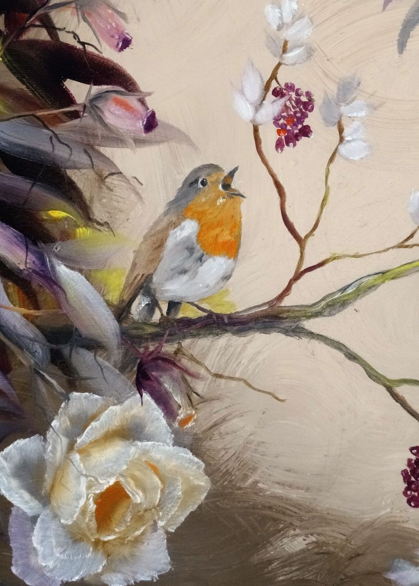 'Robin in Forest' Poster by Diens Design | Displate