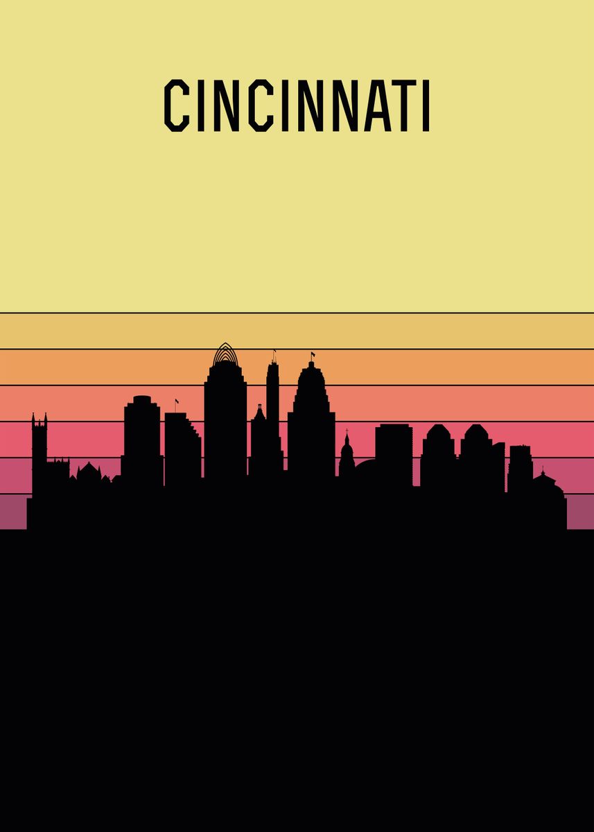 'Cincinnati Skyline' Poster, picture, metal print, paint by Sven Horn ...